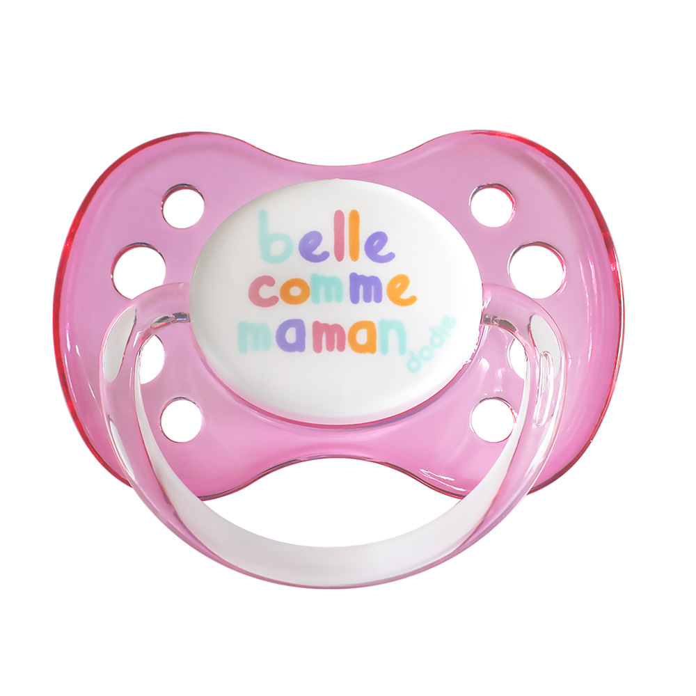 Sucette bébé silicone avec anneau 0-6 mois belle comme maman rose de ...
