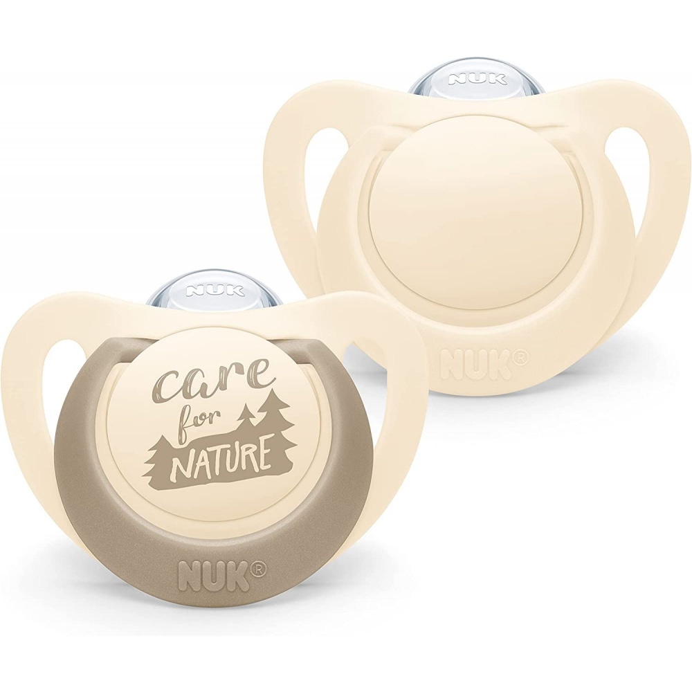 Lot de 2 sucettes for nature 18-36 m crème de Nuk sur allobébé