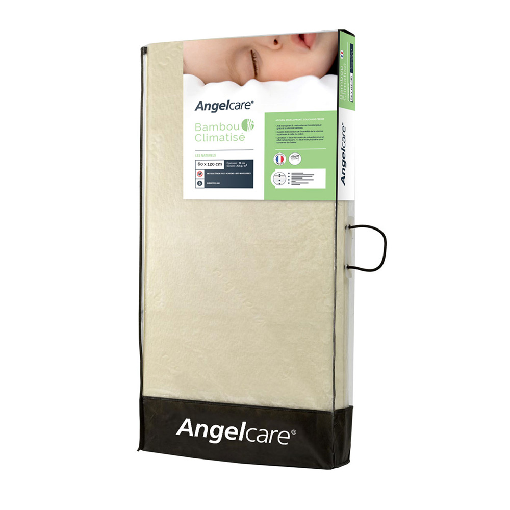 Matelas bébé 70x140cm ultra confort bambou climatisé blanc de Angelcare ... Matelas bébé 70x140cm ultra confort bambou climatisé blanc de Angelcare ...