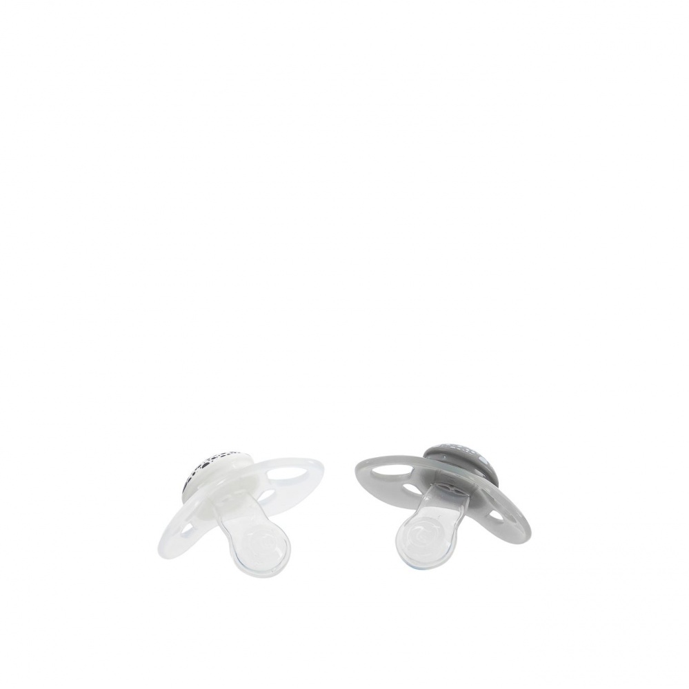 Lot de 2 sucettes silicone 6 mois et + gris et blanc de Twistshake sur ...